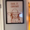 Cool It Cowboy Art Print Retro Print Vintage Art Blue Wall Art Dog ...