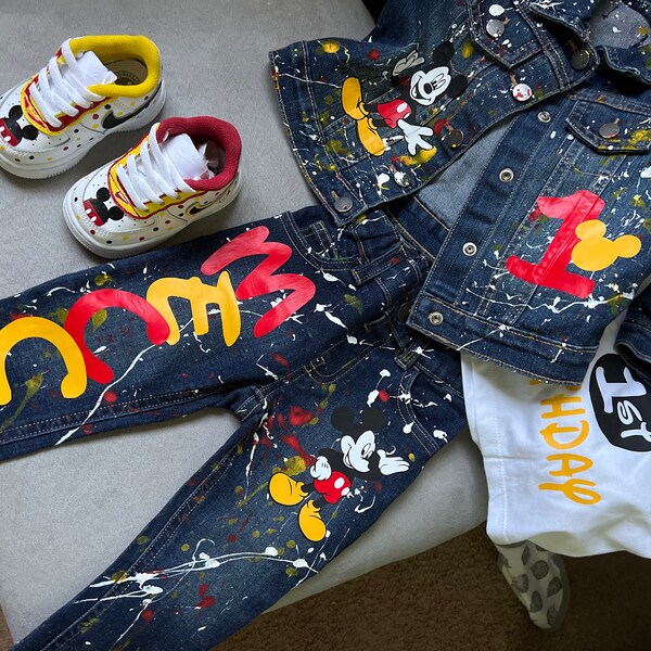 Kids Custom Characters Denim Jean Birthday Outfit - Etsy