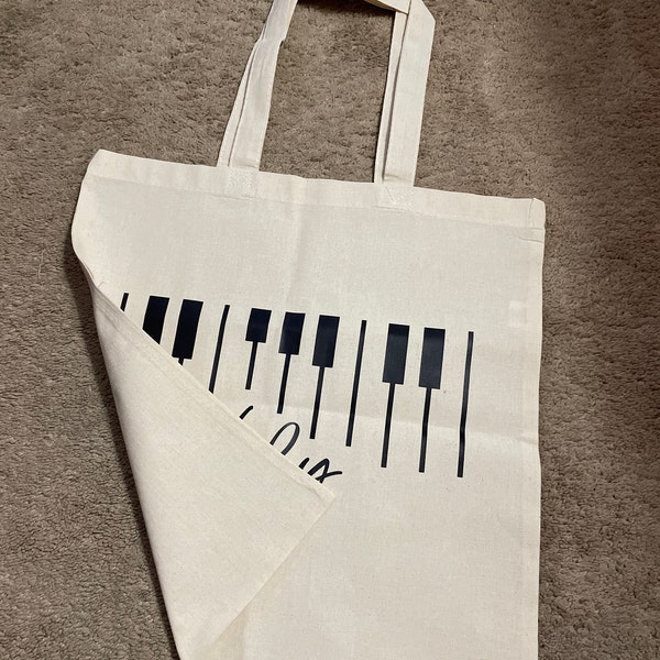 Personalized Piano Tote Bag, Custom Name Music Gift Bag, Piano Lesson ...