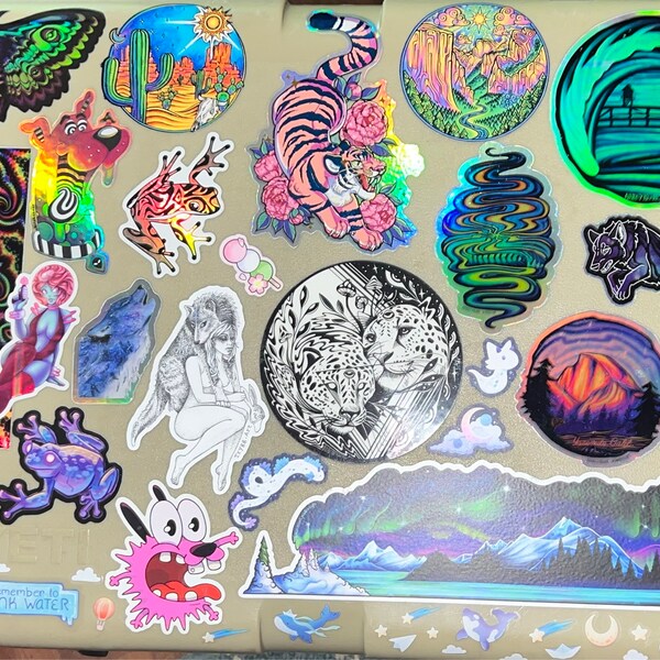 Holographic Moth - Psychedelic Sticker - Laptop Sticker - Car Sticker ...