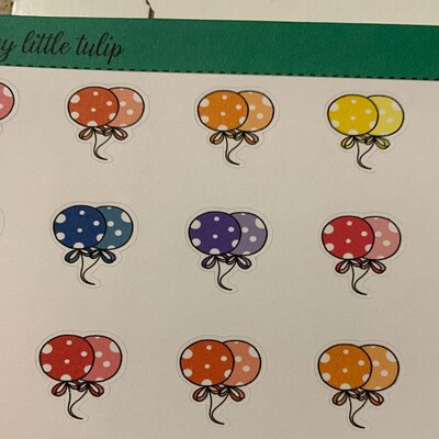 Planner Stickers Polka-dot Balloons - Etsy
