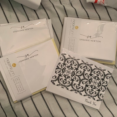 Complete Personalized Stationery Set EXQUISITE SCRIPT MONOGRAM Custom Monogrammed Note Cards and ...