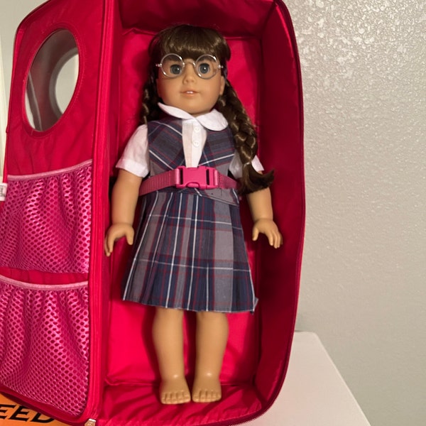 Navy, Gray & Red Plaid 53 or 82 Doll Uniform Set - 18" Doll School ...