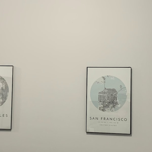 Personalized Map Print, Set of Four, Map Prints, Custom Locations, City ...