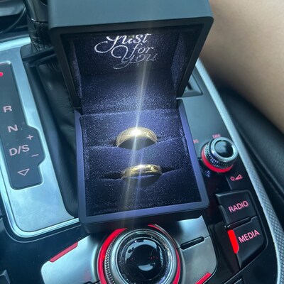 Personalized Gold Ring Set Custom Engraved Rings Stainless Steel Gold ...