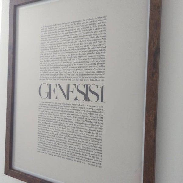 Genesis 1, Bible Verse, Modern Bible, Scripture Wall Art, Christian ...
