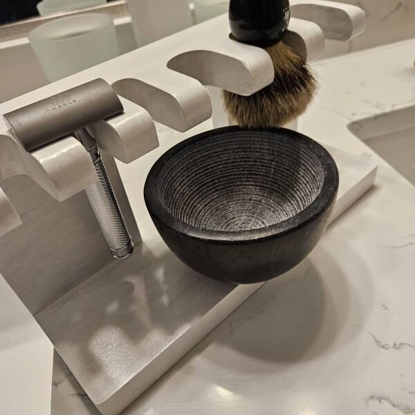 The Ultimate Wood Shaving 12 Razor and 6 Brush Double Decker Stand 16 ...