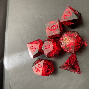 Death's Rebuke Dice Set for Dnd 7 Piece Sharp Edge Resin Dice Set ...