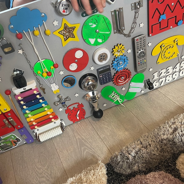 Busy Board 1 Year Old Montessori Board Numbers and Letters Personalized ...