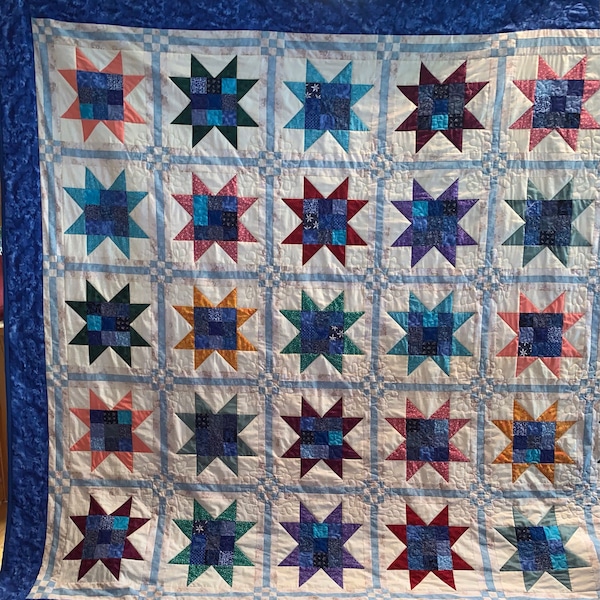 Patchwork Stars Quilt Pattern Paper - QLD209 - Etsy
