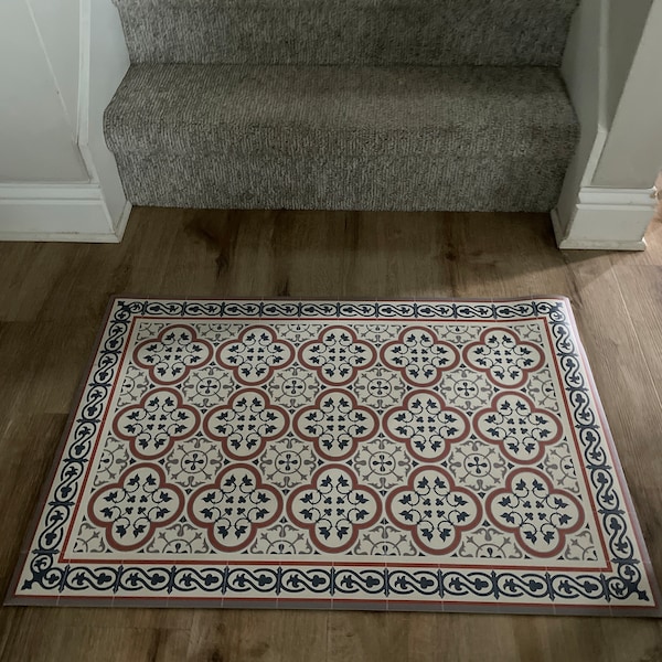 PVC Vinyl Mat, Oriental tiles Pattern, Decorative Linoleum Rug, Custom ...