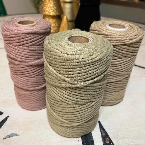 Jumbo 8 Mm Macrame Cotton Cord - Recycled Cotton 8mm Single Strand ...