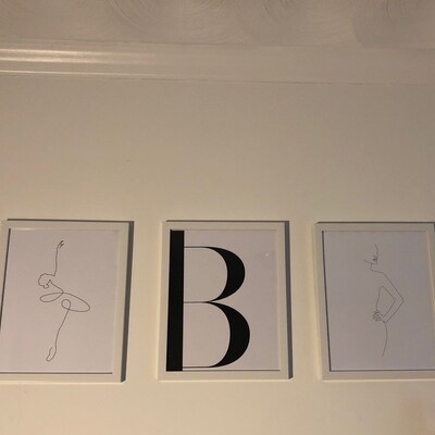 Abstract Ballerina Printable, One Line Body Print, Black White Artwork ...