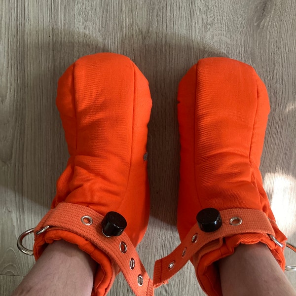 Prison Restraining Booties - Orange Soft Padded Booties for Prisoners ...