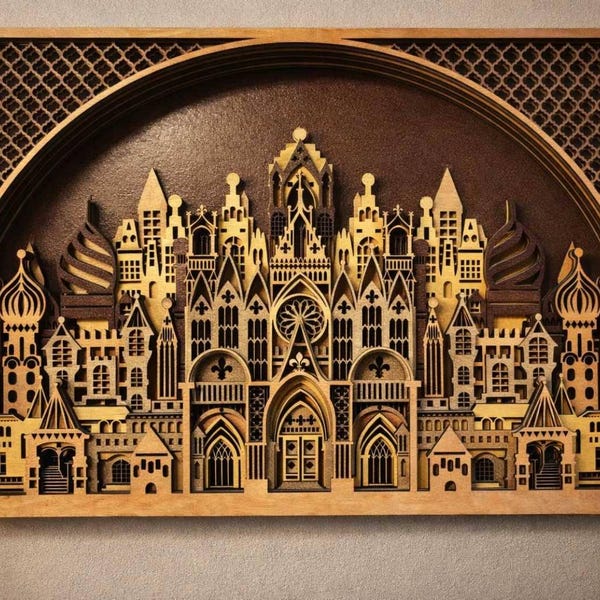 Multilayer Laser Cut Files | City & World Landmarks SVG | Vintage ...