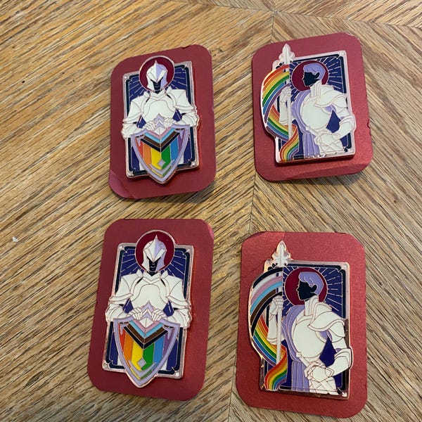 Pride Enamel Pin LGBT LGBTQ Queer Progress Rainbow Flag Shield Sword - Etsy