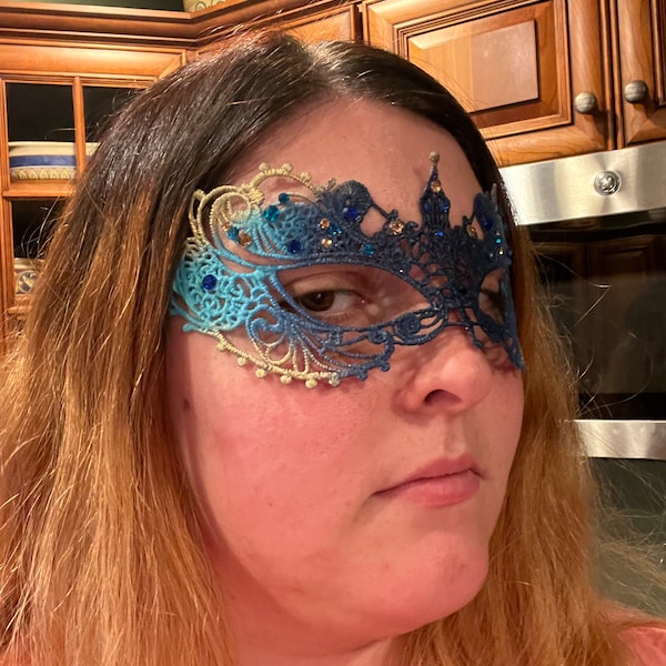 Masquerade Mask Women Blue Turquoise Teal Navy, Masquerade Ball, Ocean ...