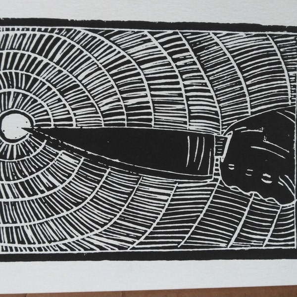 VHS Tape Linocut Art Print (orange) - Etsy