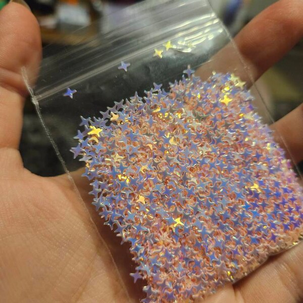 Iridescent Star Shape Glitter 2mm Stars, Tiny Star Glitter - Etsy