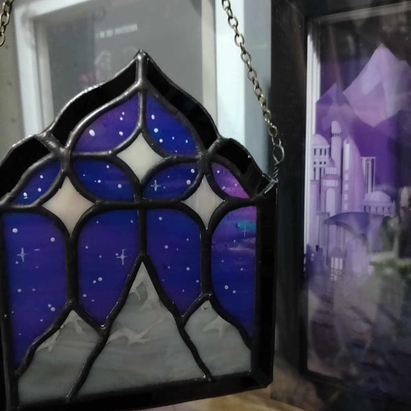 Acotar Inspired Book Stack Pattern, Stained Glass Pattern, Book Stack ...