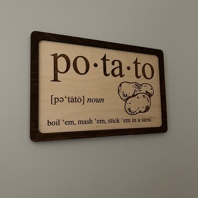 Hobbit Potato Wood Engraved Sign. Lord of the Rings Gift for - Etsy