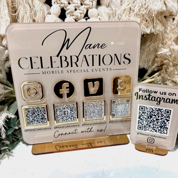 Mini QR Code Sign | Qr Code Sign | Business Social Media Sign | Payment ...