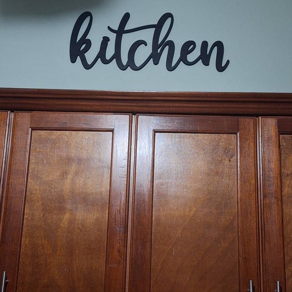 Wood Kitchen Sign for Kitchen Wall Decor | Large Script Kitchen Sign ...