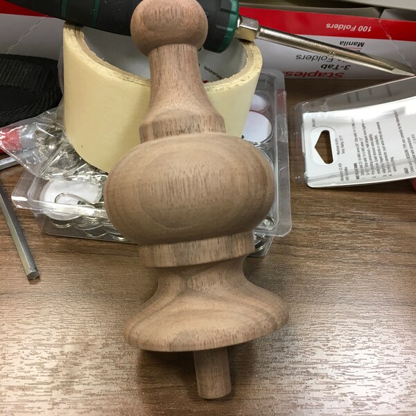 Wooden Finial Bed Post. 4 3/4 H X 1 3/4 W X 1 3/16 Base. Choice Red Oak ...