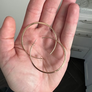 Minimalist Hoop Jewelry Large Wire Hoop Earrings 14K - Etsy