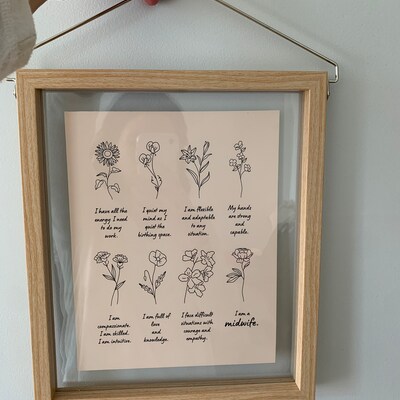 Floral Midwife Wall Art, Certified Midwife Art Print, Thank You Gift ...