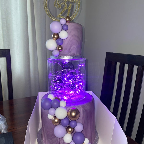 ROUND Cake Stand - Acrylic Clear Cake Tier - Fillable Cake Stand Riser ...