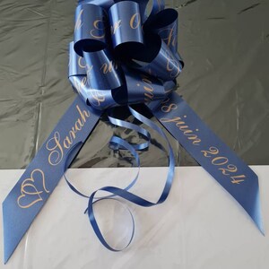 Personalised Wedding Car Ribbon and Bonnet Bow Kit Printed Car Ribbon ...