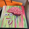Pain - Original Abstract Portrait Oil Painting, Weird, Quirky Drawing ...