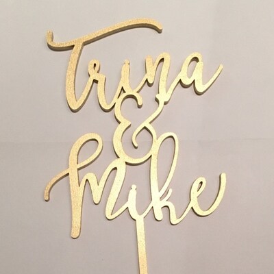 Personalized Names Wedding Cake Topper 6w Inches, Couple Custom Cake ...