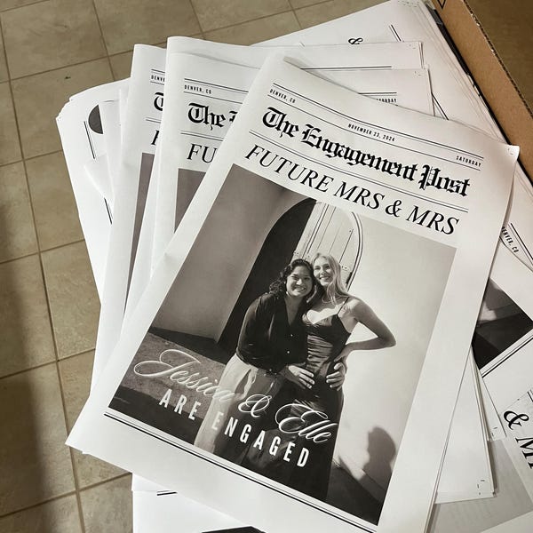 Canva Wedding Engagement Newspaper Template, Editable Newspaper Wedding ...