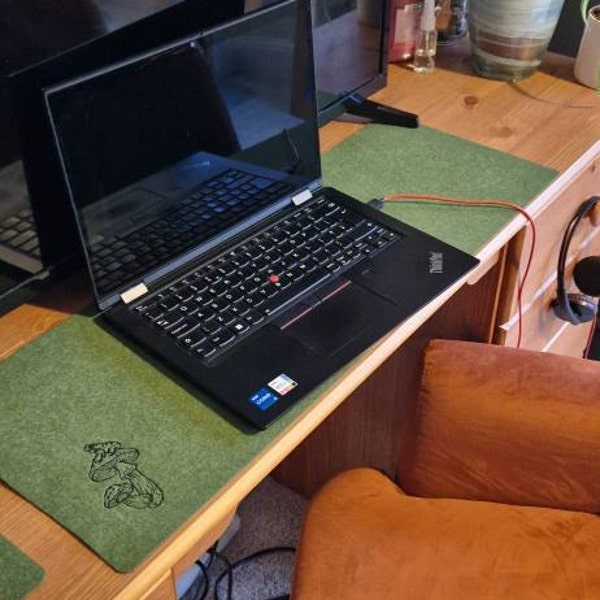 Felt Desk Mat Green, Custom Size Desk Pad Green, Felt Extended Mouse ...