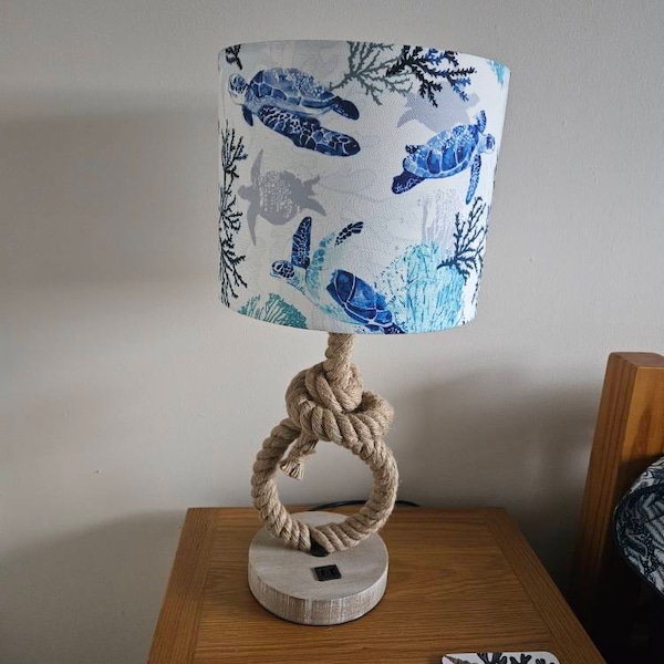 Nautical Lampshade, Sea Turtle Lamp Shade, Ocean Lampshade, Blue Sea ...