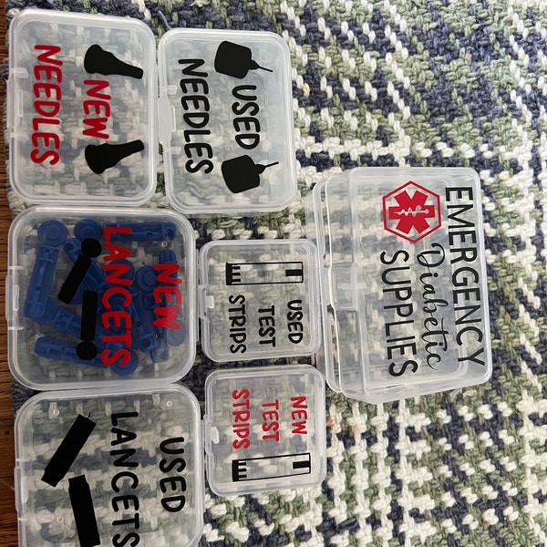 Small Diabetic Supply Storage Containers for Lancets, Needles, Test ...