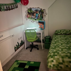 Pixel Block Room Border Wall Sticker Minecraft Inspired Sticker Gamer ...