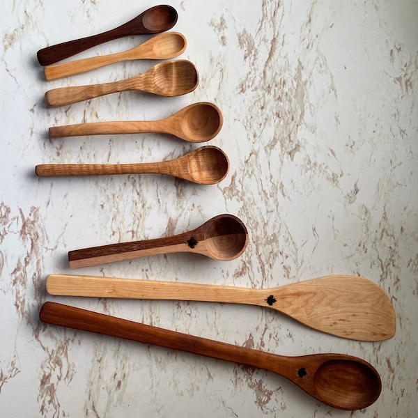 Wooden Kitchen Utensils Set Large Flipper, Small Flipper, Cooking Spoon ...