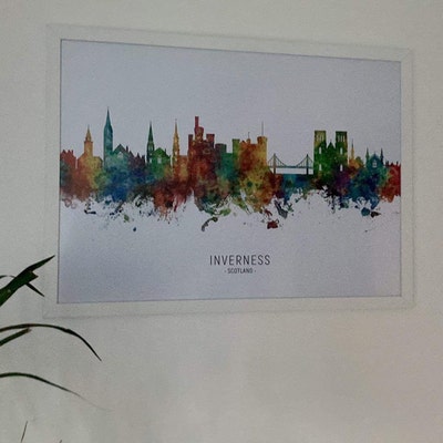 Inverness Skyline Scotland Cityscape Painting Art Print - Etsy UK