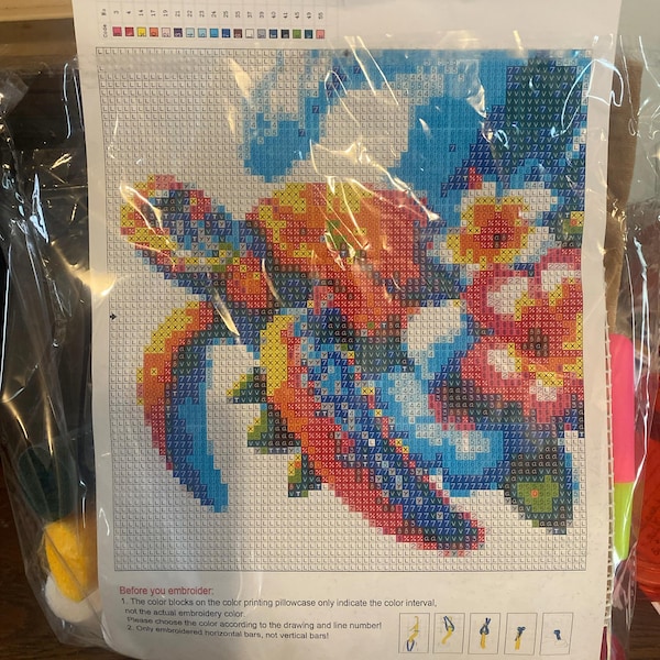 Red Flower Latch Hook Kits, Large Latch Hook Rug Kit for Adults Latch ...