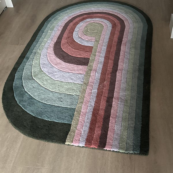 Heart-shaped Handtufted Rug Pink and Red Layered Romantic Wool Rug for ...