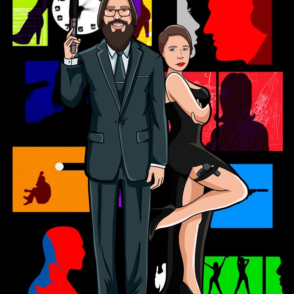 Archer Portrait, Archer Couple Portrait, Secret Agent Digital ...