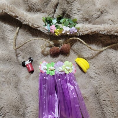 Elf Hula Elf Hawaiian Skirt Miniature Grass Skirt L Doll Hawaiian Scene ...