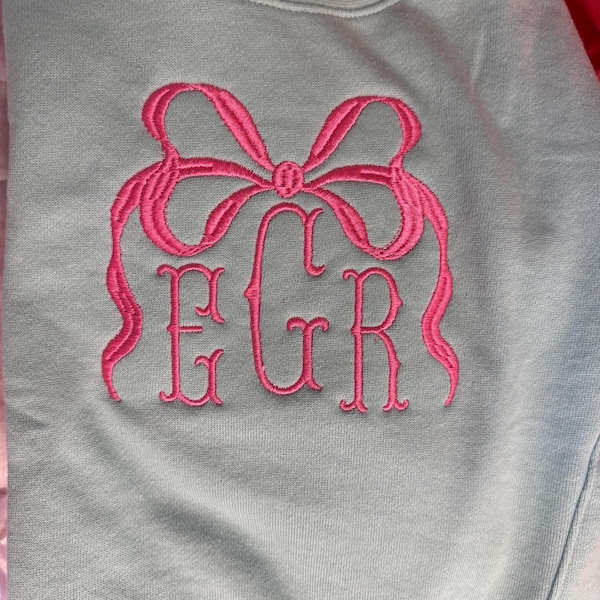 Bow Monogram Frame Girly Embroidery Design, BX Included, 5 Sizes ...