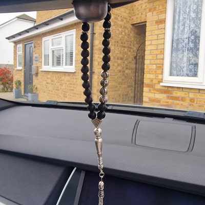 Personalized Tasbih, Custom Name With Matte Black Stone Round Prayer ...