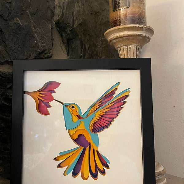 3D Hummingbird Svg - Shadow Box Svg - Layered Cardstock Svg - for ...