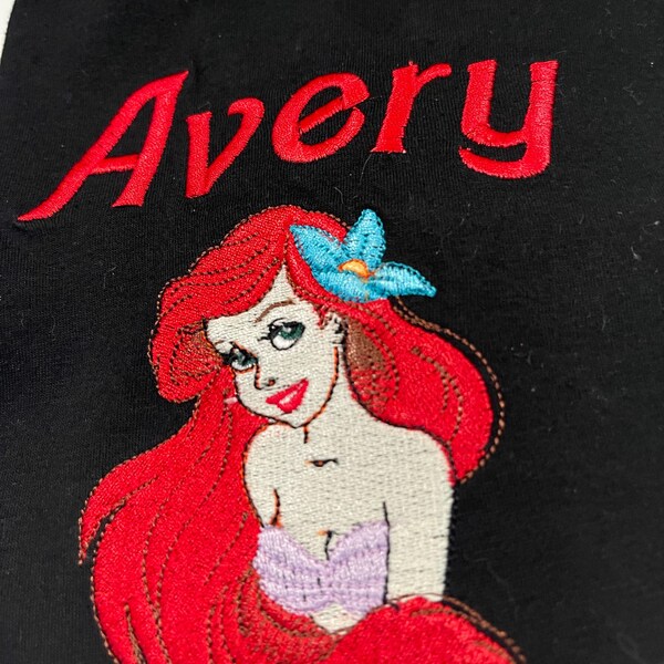 Ariel the Little Mermaid Embroidery Design, Ariel Embroidery Design ...
