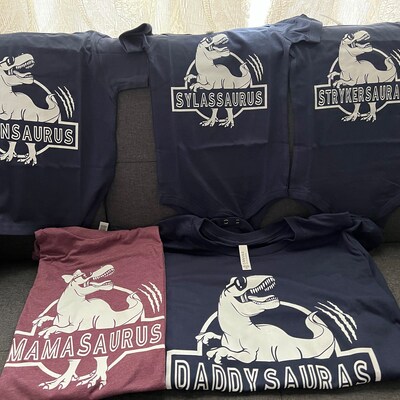 Personalized Dinosaur Family Shirts,custom Saurus Family Matching ...